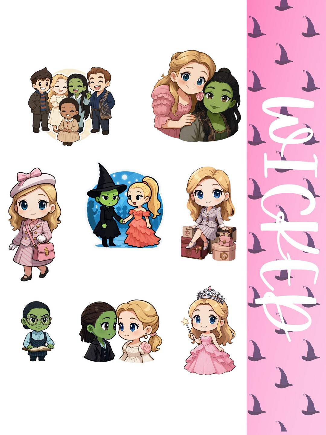 Wicked Inspired Printable Stickers | PNG Digital Download - Etsy