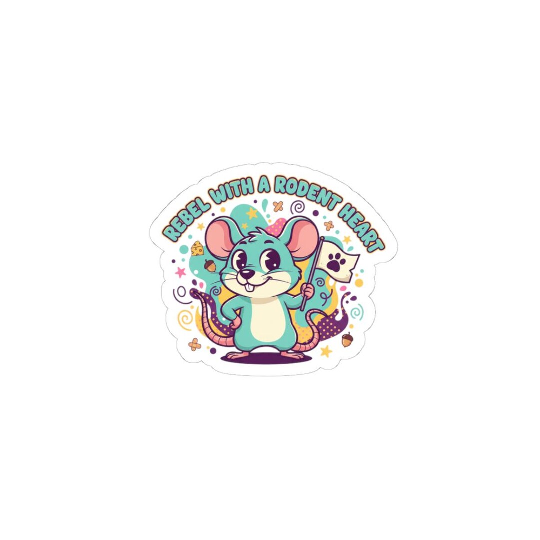 Rebel With a Rodent Heart Sticker | Rodent Core Cute Rat Sticker ...