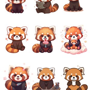 Cute Red Panda Printable Stickers - Etsy