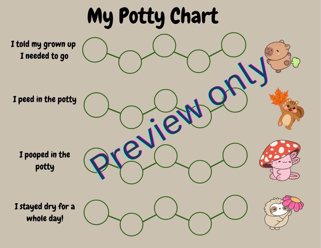 Woodland Animals Potty Training Chart | Toddler Reward System (digital ...
