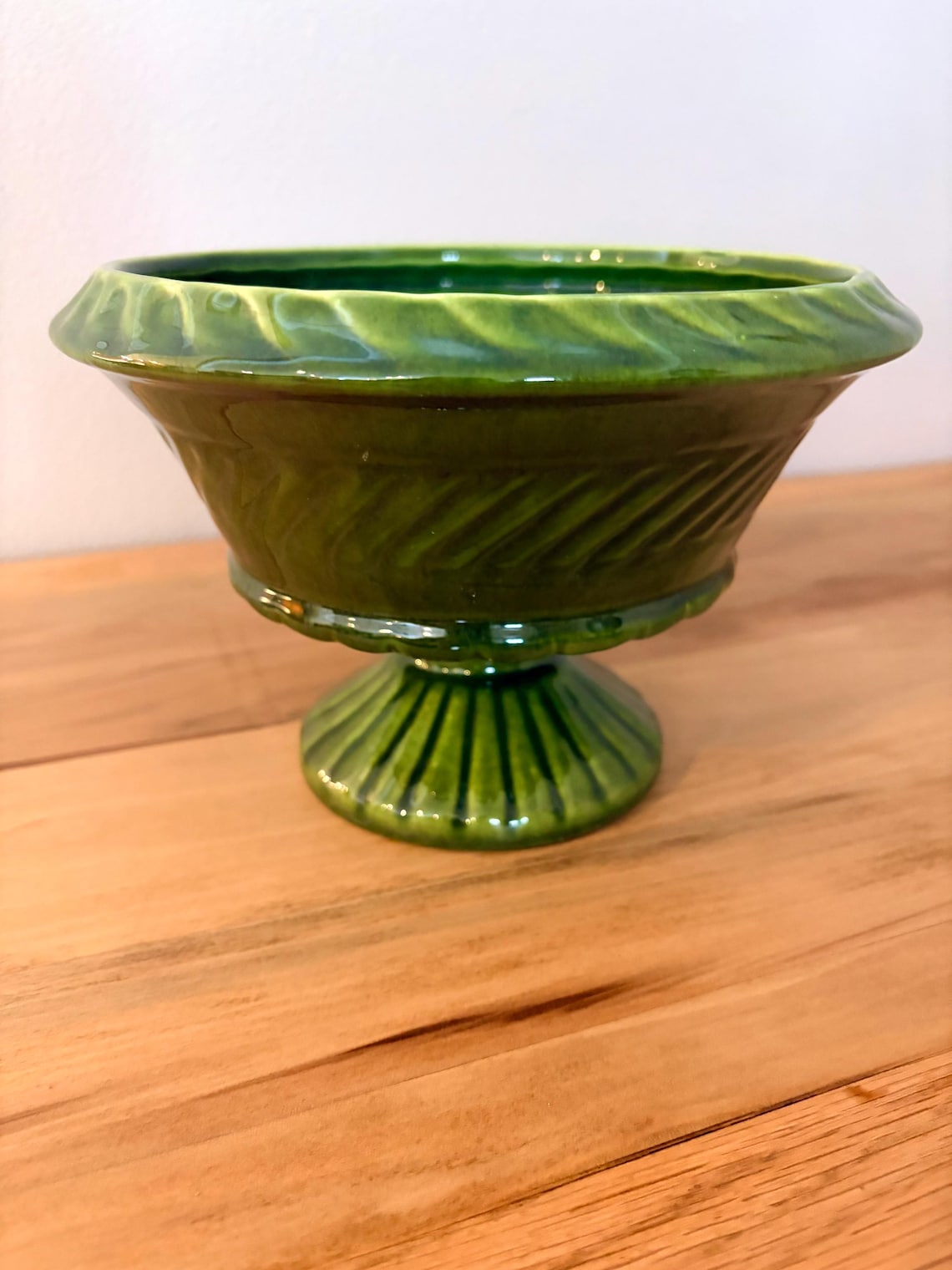 Vintage Royal Haeger Green Pedestal Planter With Drainage | Mid Century ...