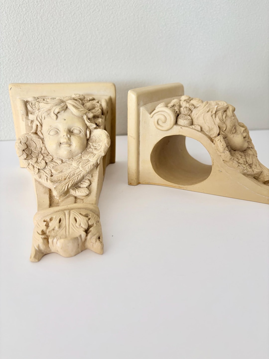 Vintage Ornate Cherub Curtain Rod Bracket Holders Pair | Romantic ...