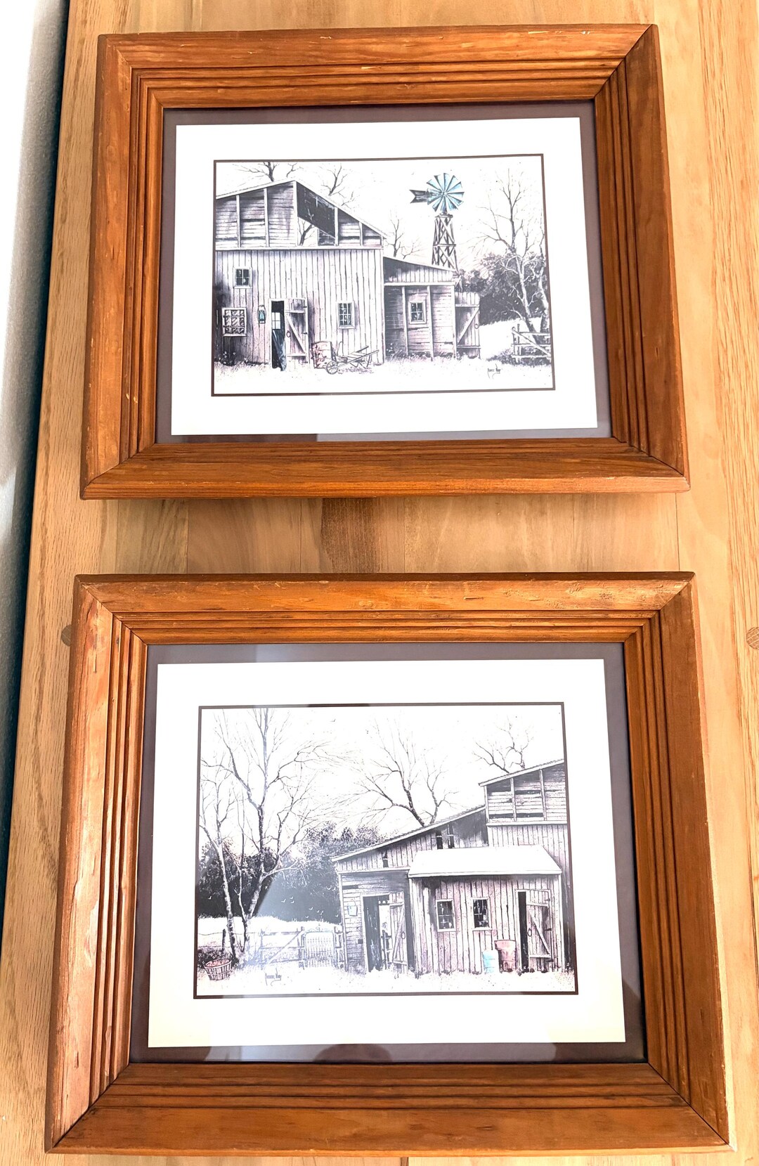 Robert Nidy Barn Lithograph Prints Set | Rustic Farmhouse Americana ...