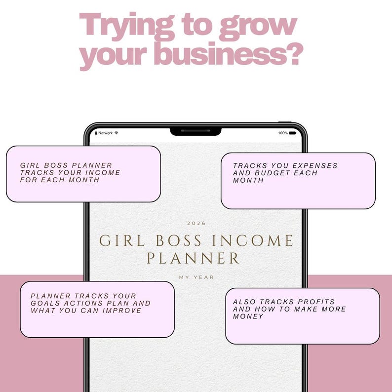 Girl Boss Income Planner | Small Business Tracker (printable) - Etsy