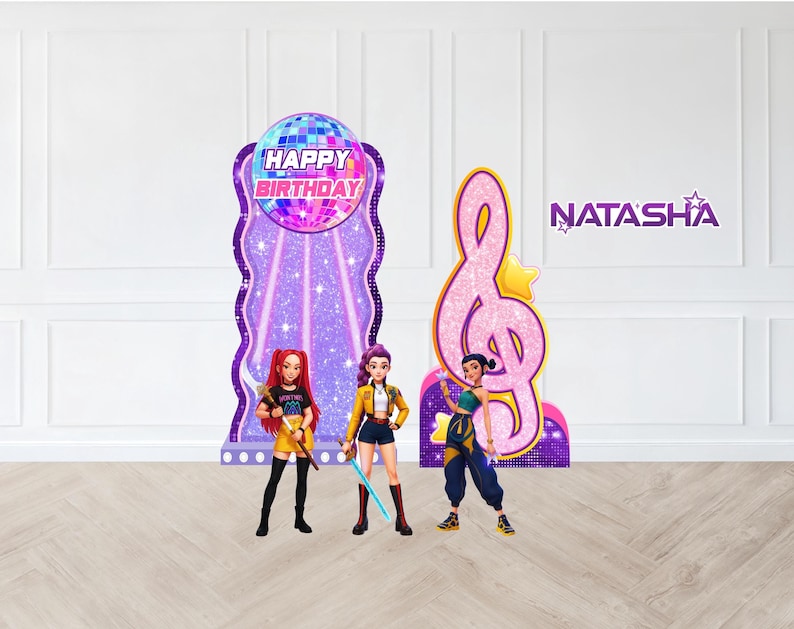 K-pop Pop Star Birthday Backdrop Set | Music Idol Party Decor | Disco ...
