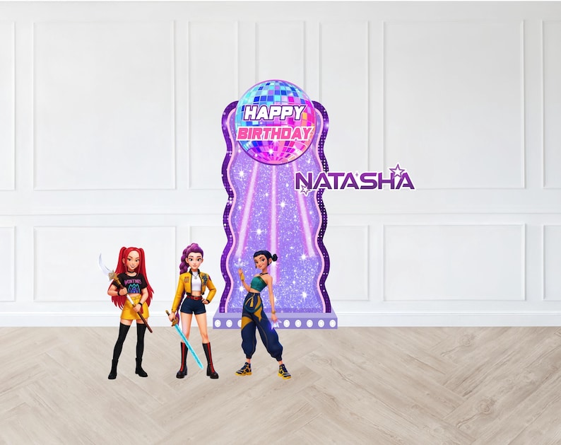K-pop Pop Star Birthday Backdrop Set | Music Idol Party Decor | Disco ...