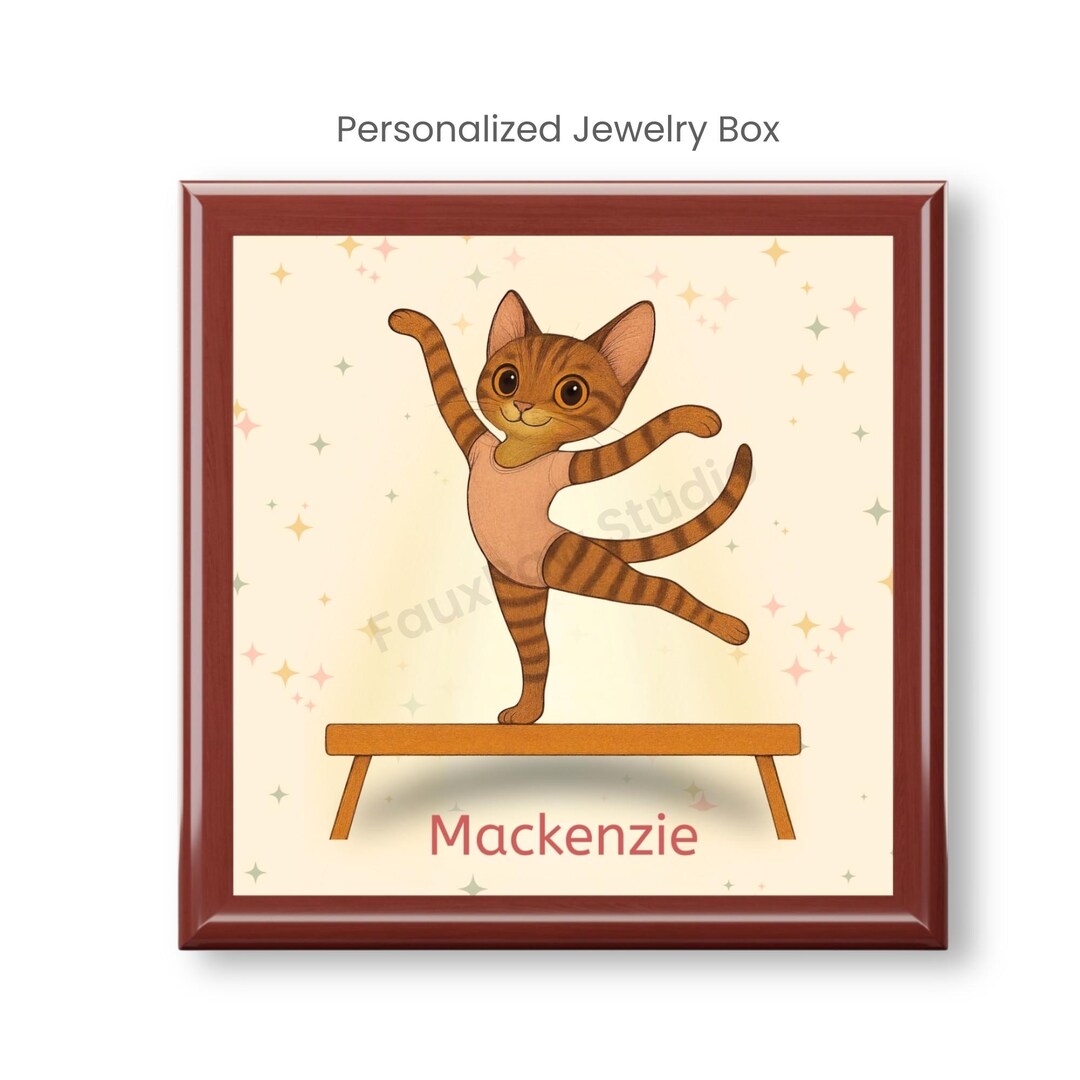 Personalized Gymnastics Jewelry Box for Girl | Custom Name Gymnast Gift ...