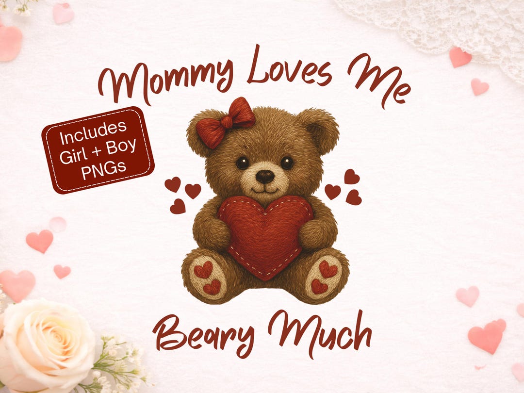 Mommy Loves Me Beary Much PNG, Baby Valentine Teddy Bear Design ...