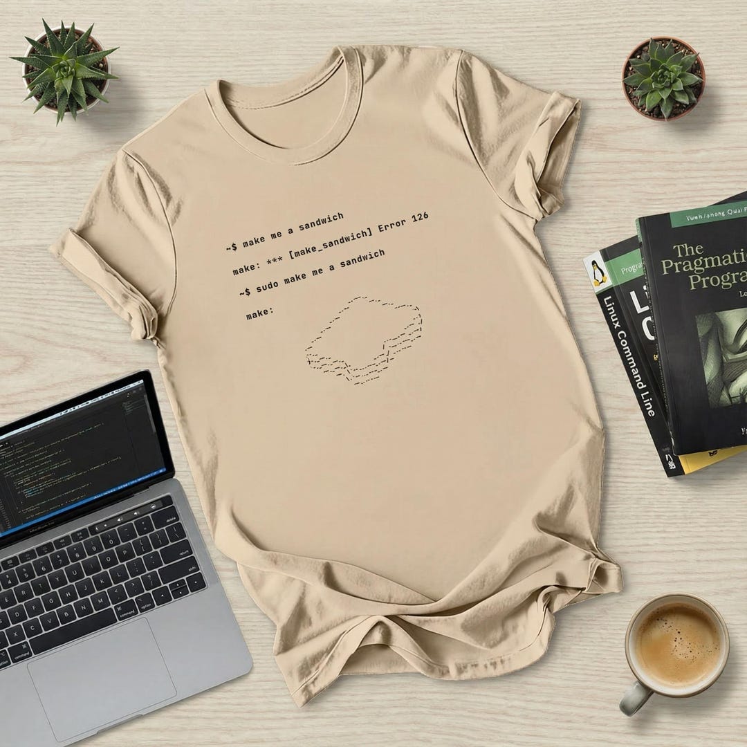 Sudo Make Me a Sandwich T-shirt, Funny Linux Command Tee, Sysadmin Gift ...