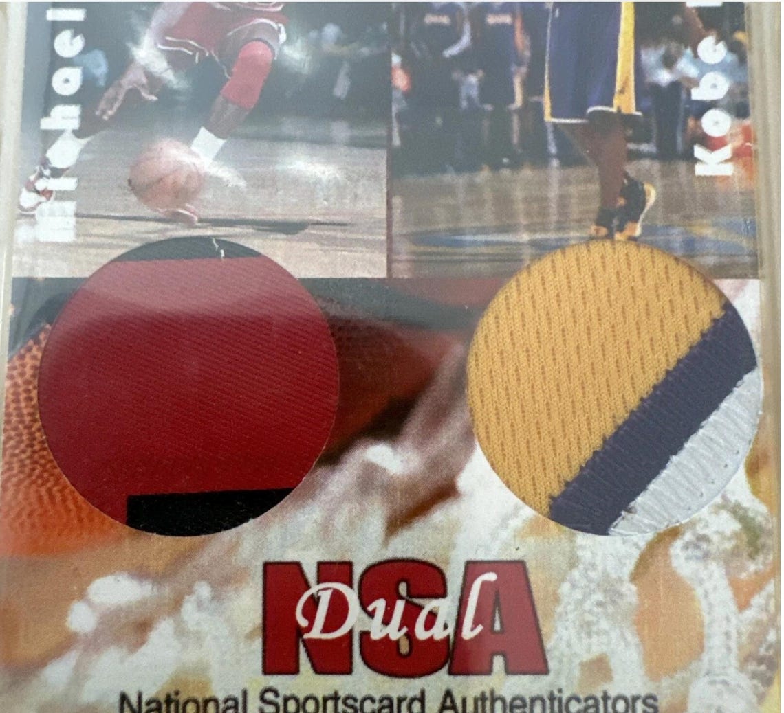 Kobe Bryant / Michael Jordan Dual Game Used Jersey Card 1/1 - Etsy