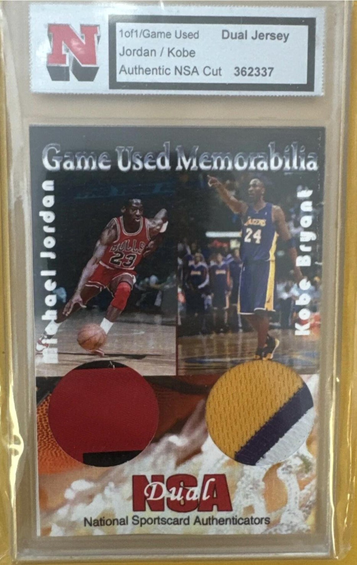 Kobe Bryant / Michael Jordan Dual Game Used Jersey Card 1/1 - Etsy