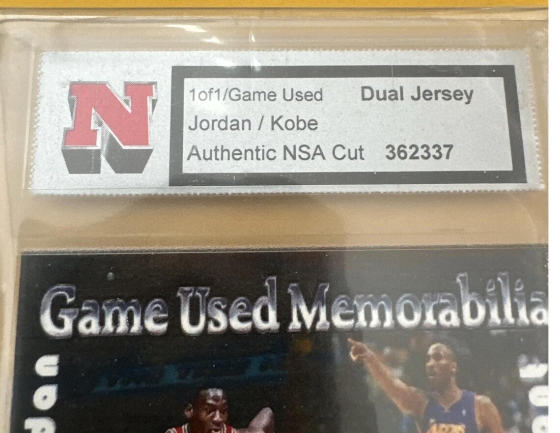 Kobe Bryant / Michael Jordan Dual Game Used Jersey Card 1/1 - Etsy