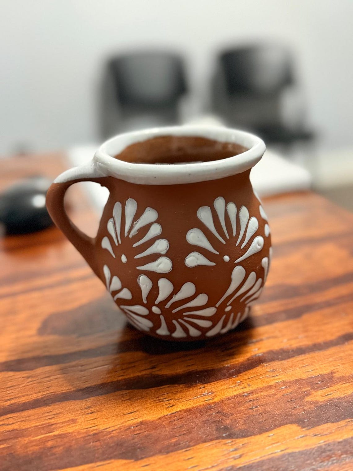 Handmade Mexican Ceramic Coffee Mug | Floral Barro Clay Cup | Rustic ...