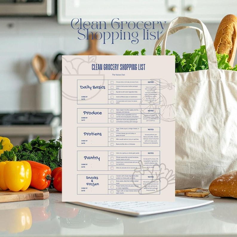 Clean Grocery Shopping List Printable | Healthy Food List | Eating ...