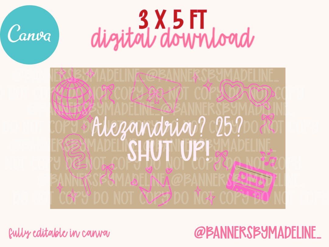 Editable Banner Template for Canva: Princess Diaries Inspired - Etsy