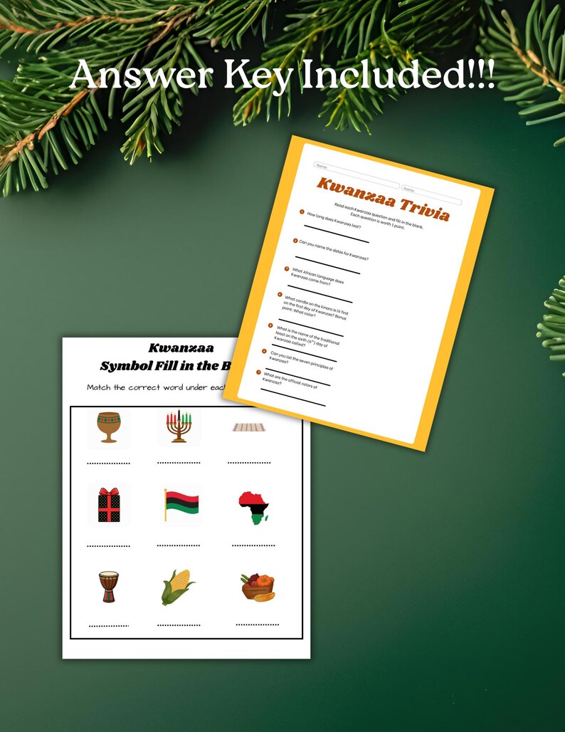 Celebrate Kwanzaa With Activity Sheets- Digital Download- Print Games ...
