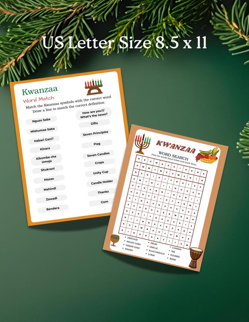 Celebrate Kwanzaa With Activity Sheets- Digital Download- Print Games ...