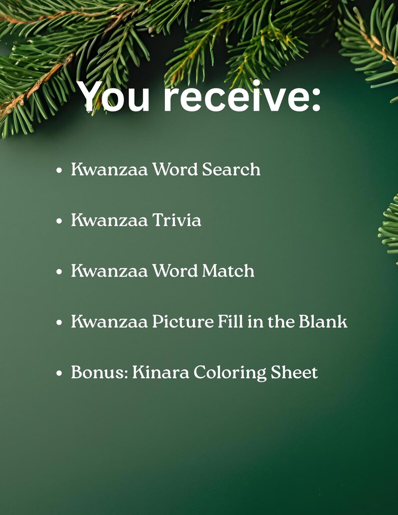 Celebrate Kwanzaa With Activity Sheets- Digital Download- Print Games ...