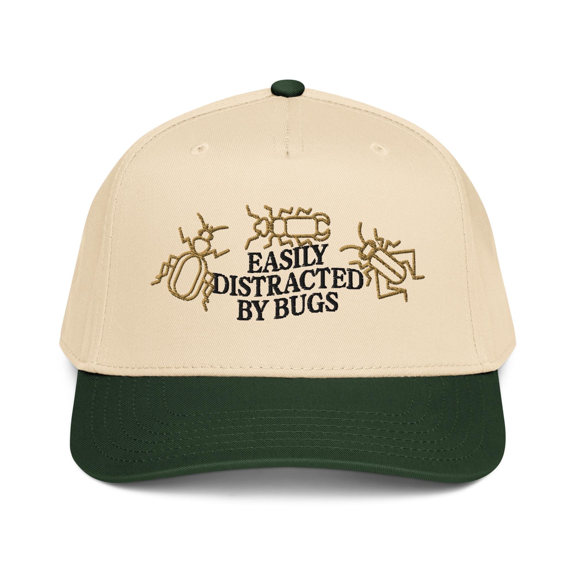Easily Distracted by Bugs Embroidered 5 Panel Cap Retro Hat Bug Lover ...
