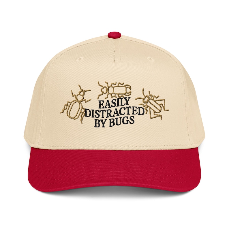 Easily Distracted by Bugs Embroidered 5 Panel Cap Retro Hat Bug Lover ...