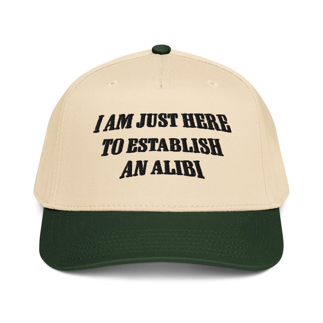 I Am Just Here to Establish an Alibi Embroidered 5 Panel Cap Alibi Hat ...