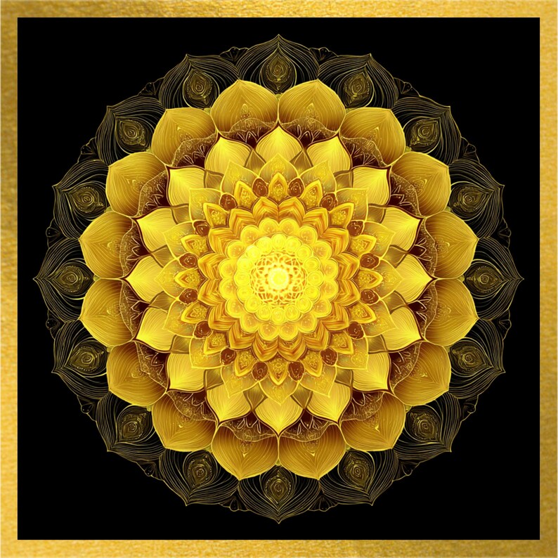 Solar Plexus Chakra Mandala Art – Manipura – Golden Sacred Geometry ...