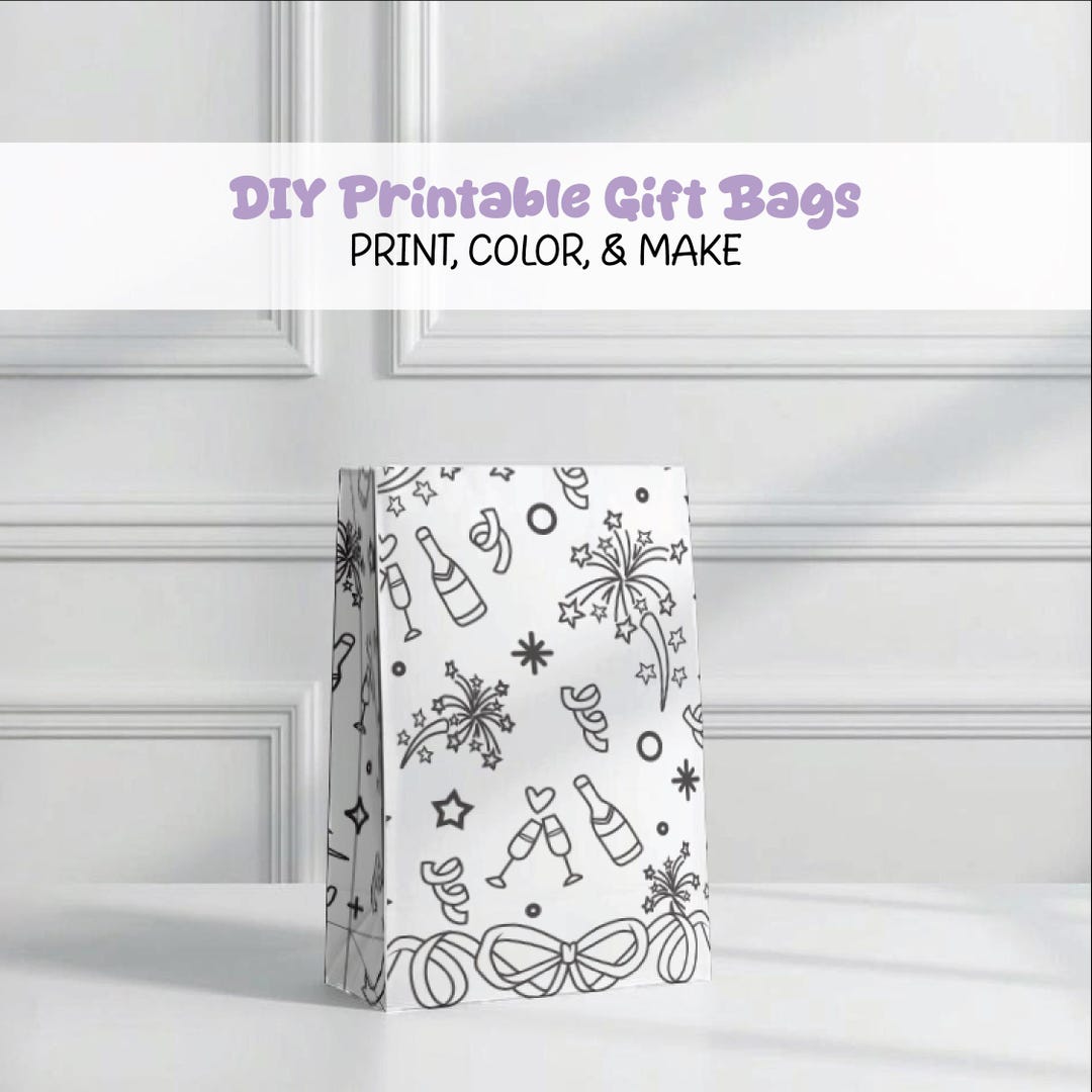 DIY Printable Gift Bag for New Year's Eve - Print, Color, and Make ...