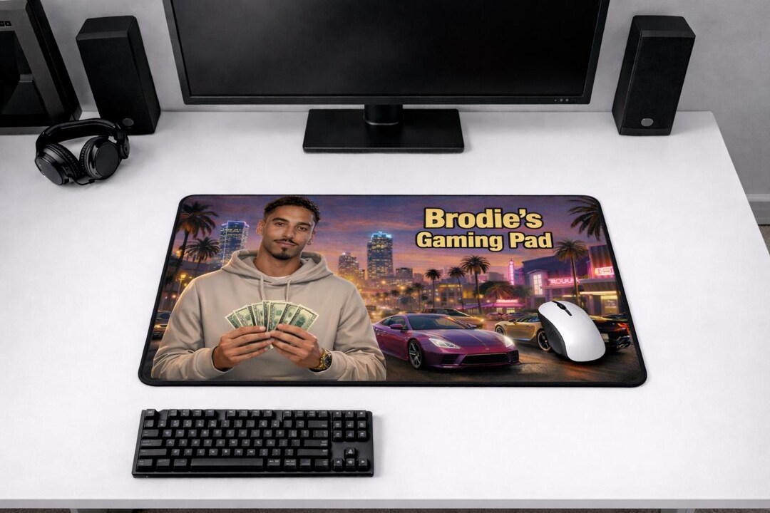 GTA Grand Theft Auto Style Gaming Mousepad - Personalised Desk Mat ...