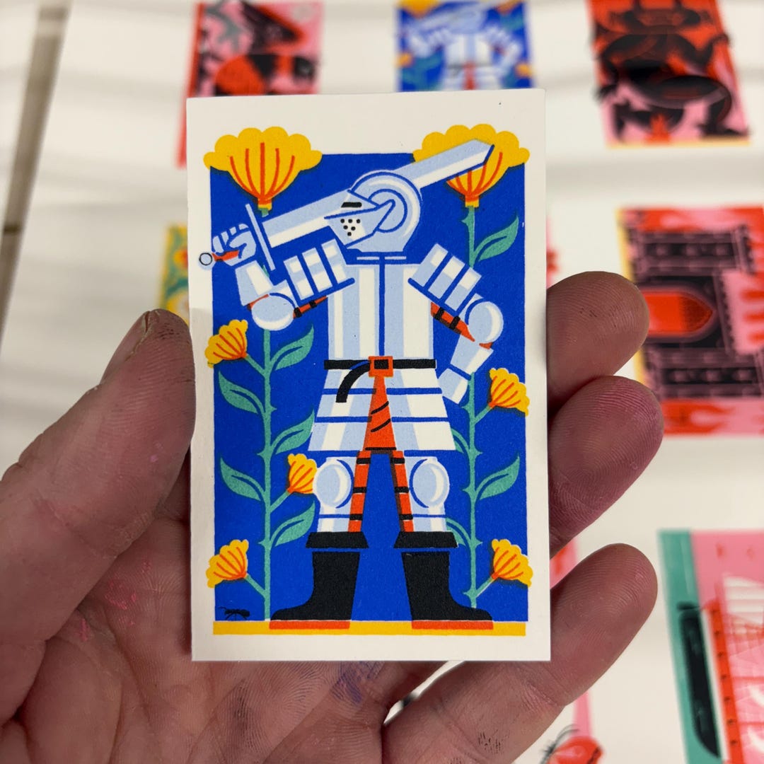 Medieval Knight Six Layer Mini Screen Print - Etsy UK