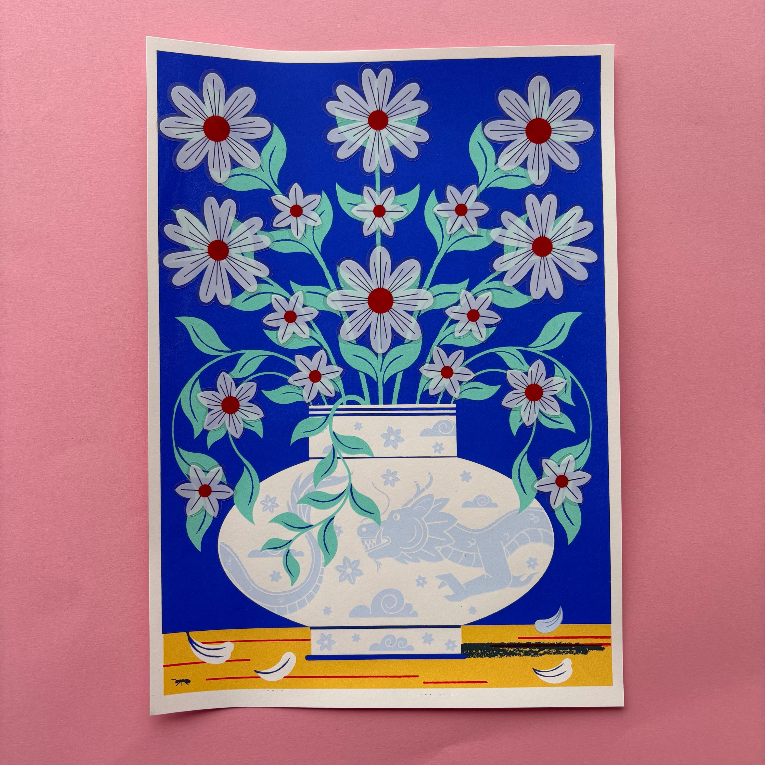 A4 Customisable Flower Screen Print - Etsy
