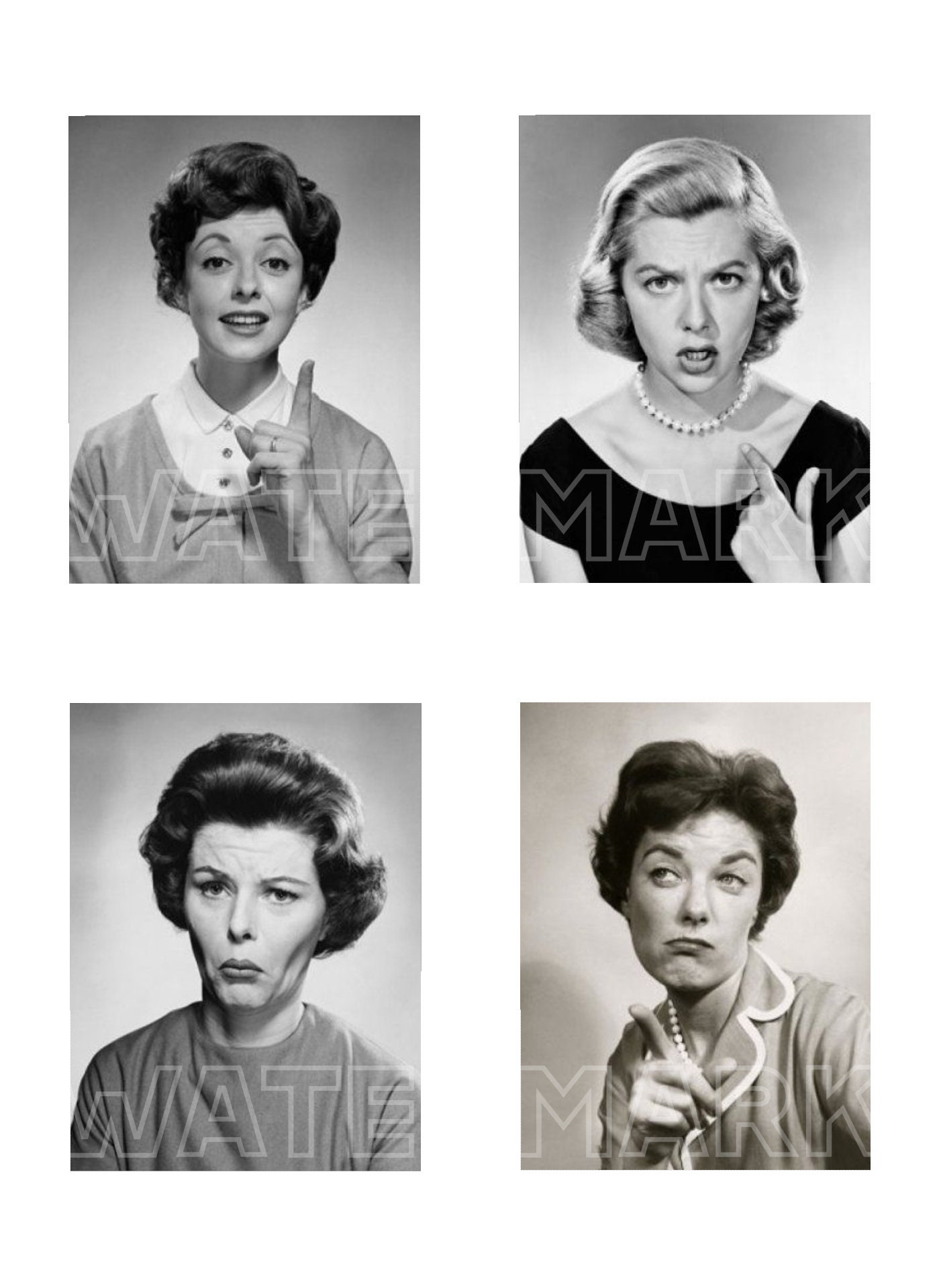 Housewife Woman Mad Angry Upset Photo Vintage 1940s 1950s Women Fashion ...