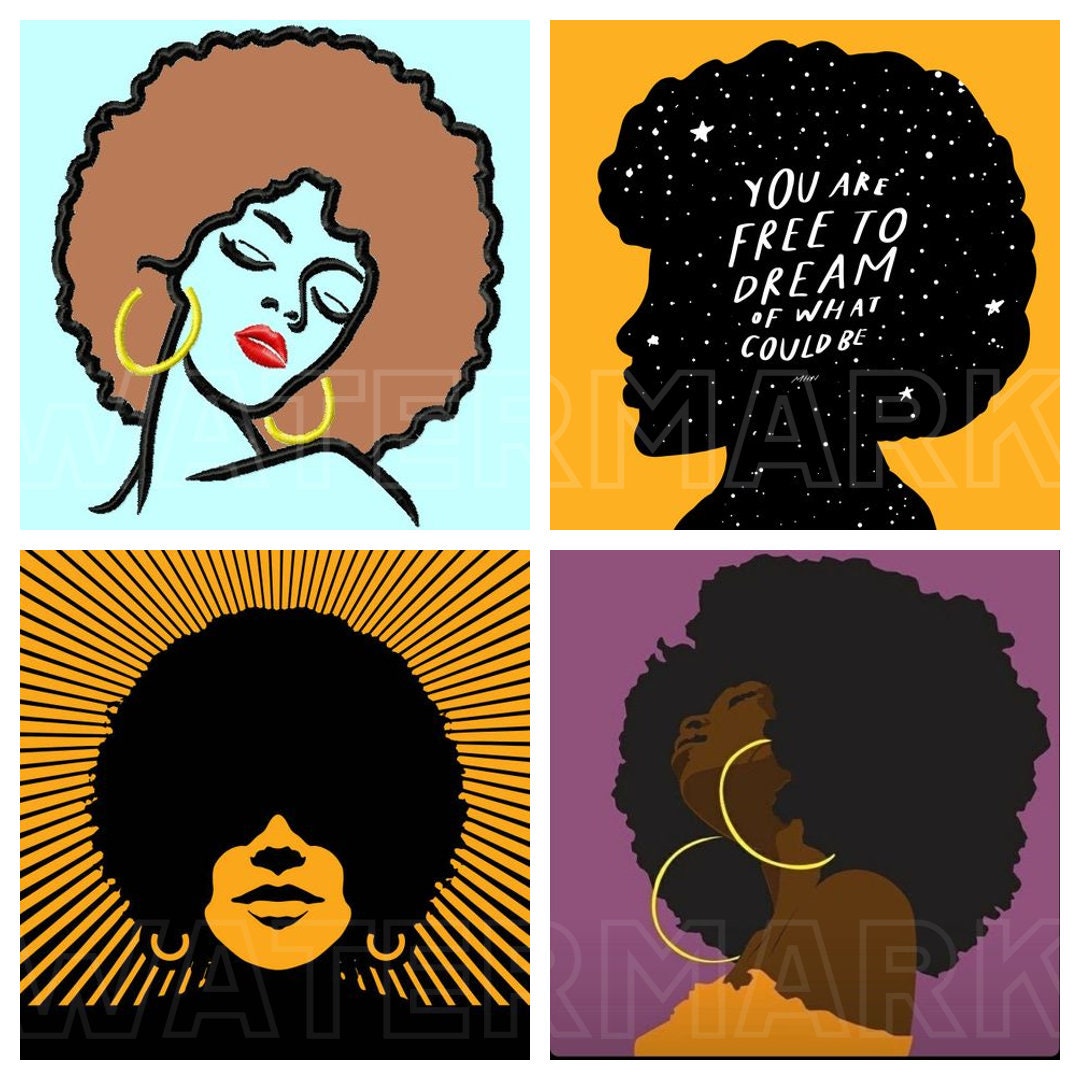 Afro AFRICAN AMERICAN WOMEN Afro Retro Comics Cartoon Black Women ...