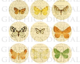 BUTTERFLY BUTTERFLIES MOTHS Digital Collage Scrapbook Graphics - Etsy