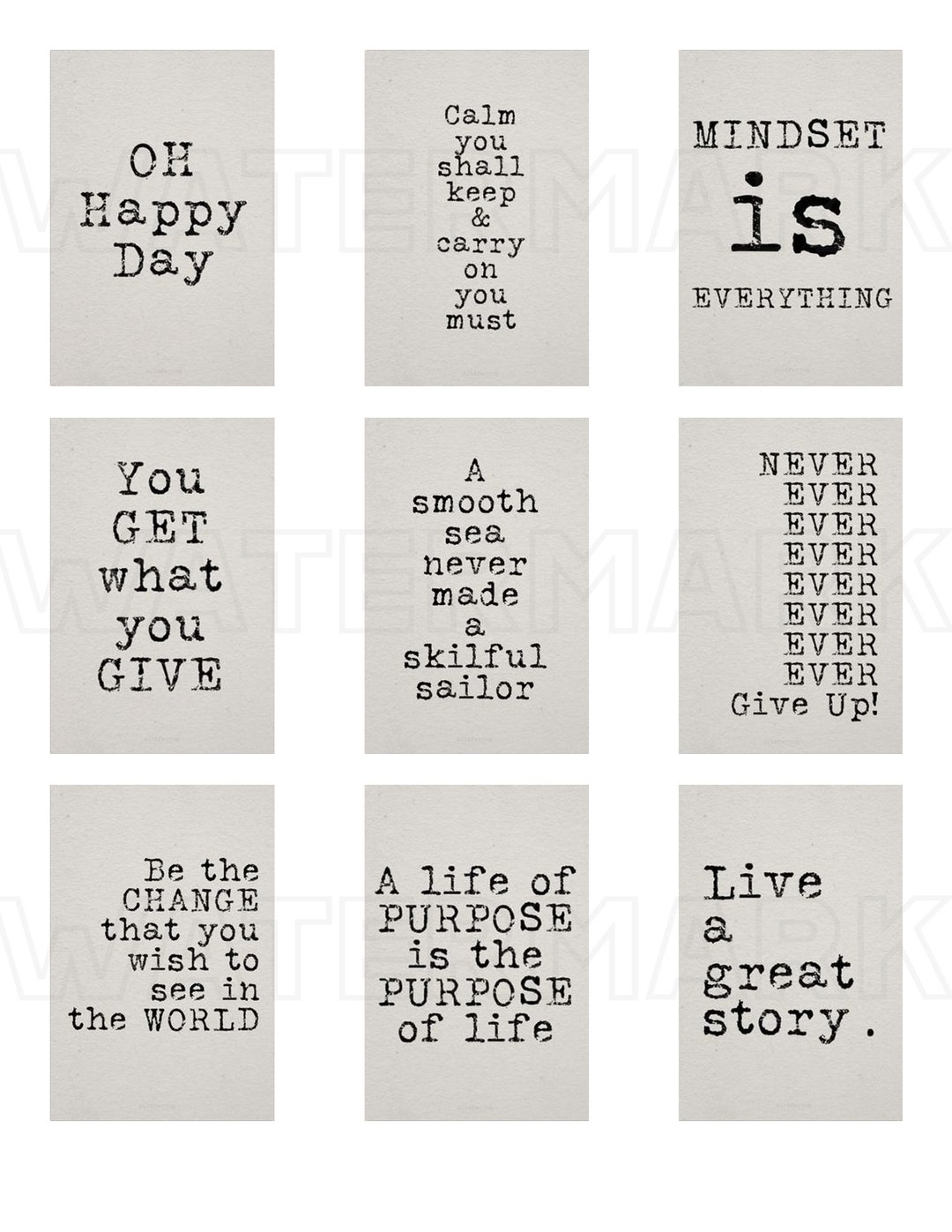 Typewriter Quotes INSPIRATIONAL Quotes AFFIRMATIONS Words Labels ...