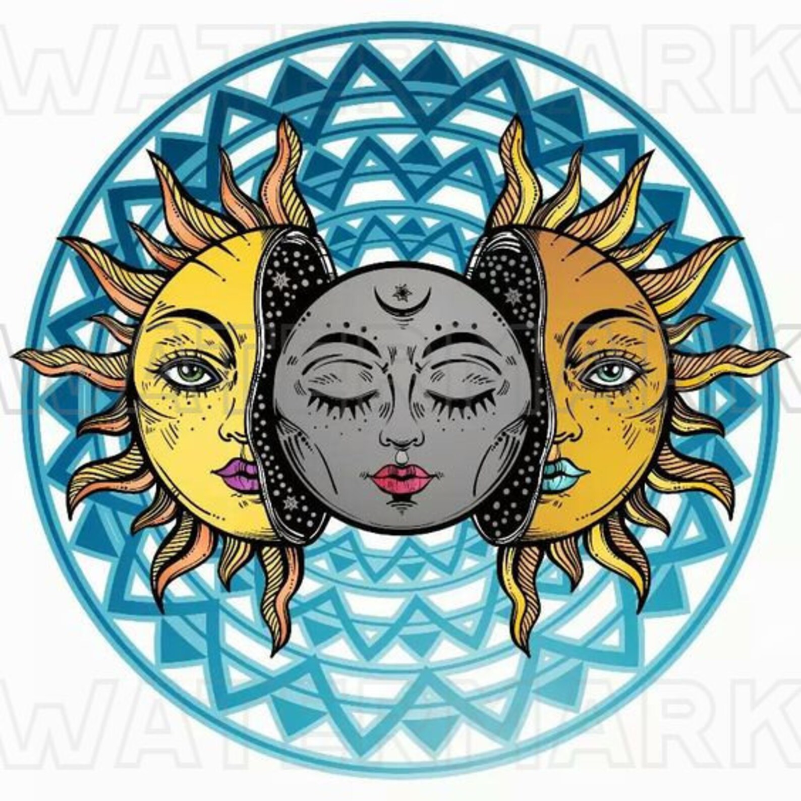 SUN and MOON Graphics Clipart Images Suns Moons Sunshine Celestial ...