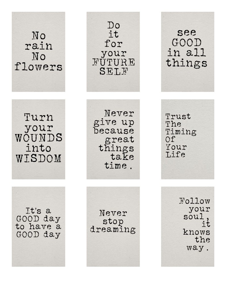 Typewriter Quotes INSPIRATIONAL Quotes AFFIRMATIONS Words Labels ...