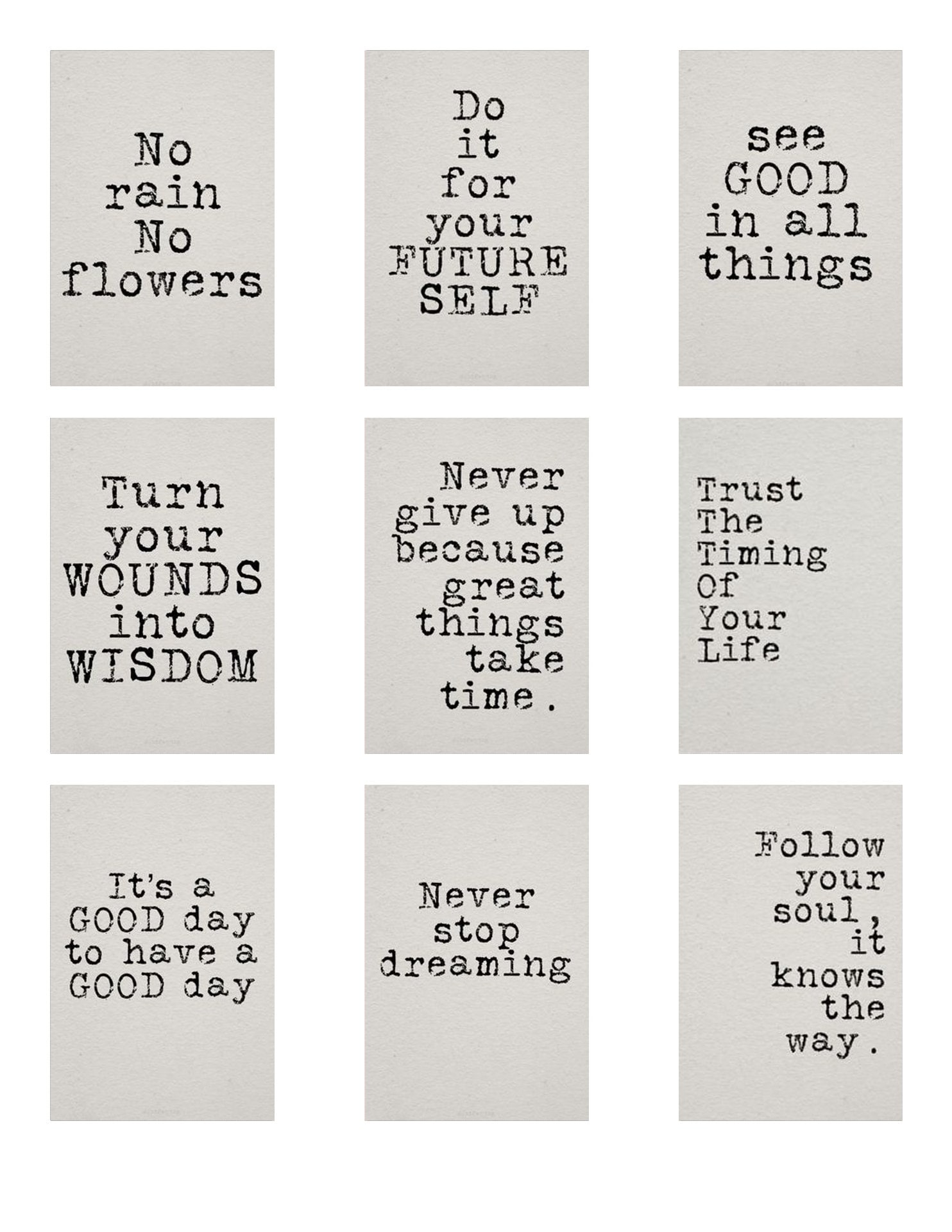 Typewriter Quotes INSPIRATIONAL Quotes AFFIRMATIONS Words Labels ...