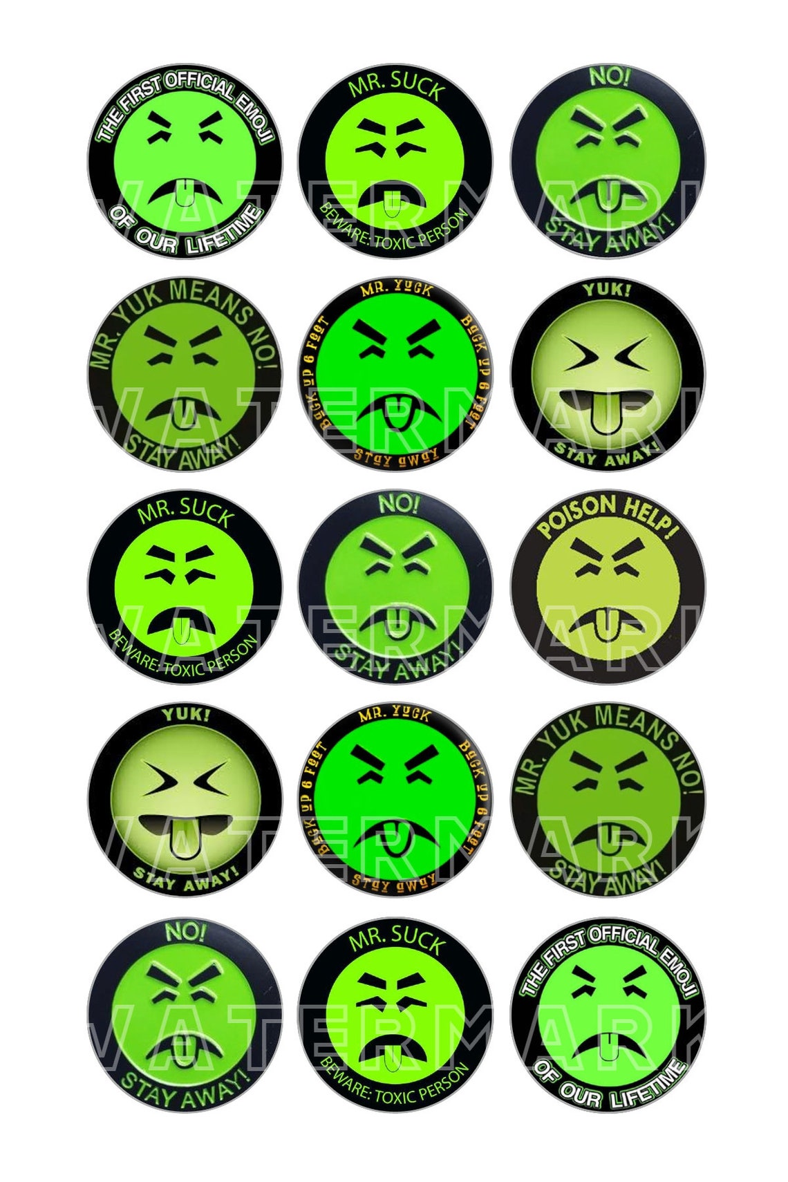MR YUCK MR Yuk Digital Graphics Download Digital Collage Download 1 ...