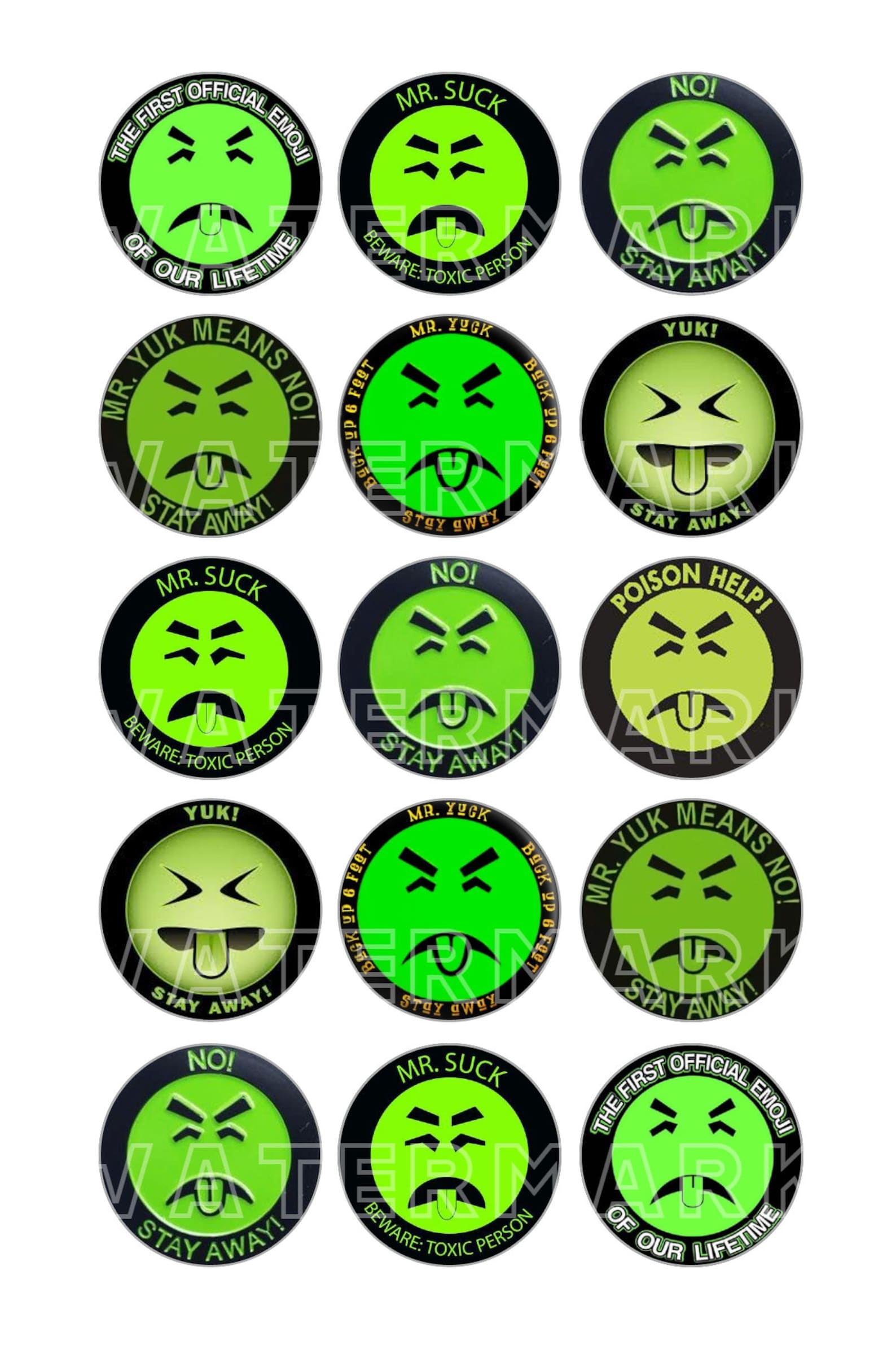 MR YUCK MR Yuk Digital Graphics Download Digital Collage Download 1 ...