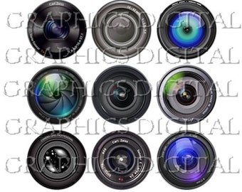 Camera Lens Camera Lenses Digital Collage Sheet Camera Instant Download ...
