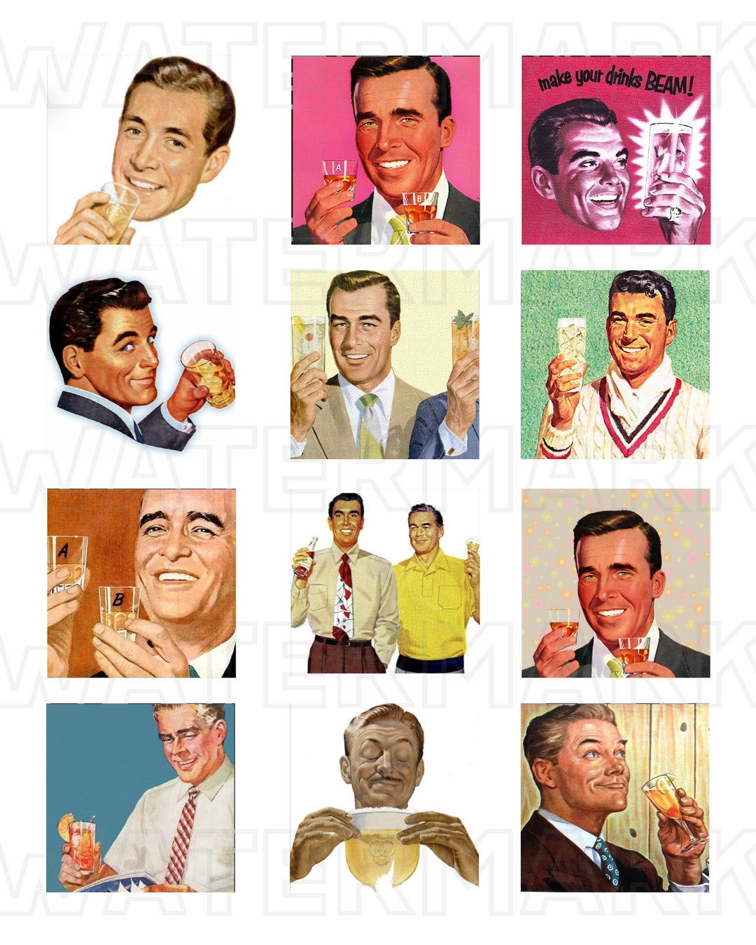 RETRO MEN ALCOHOL Retro Men Vintage Man Antique Alcohol Digital ...