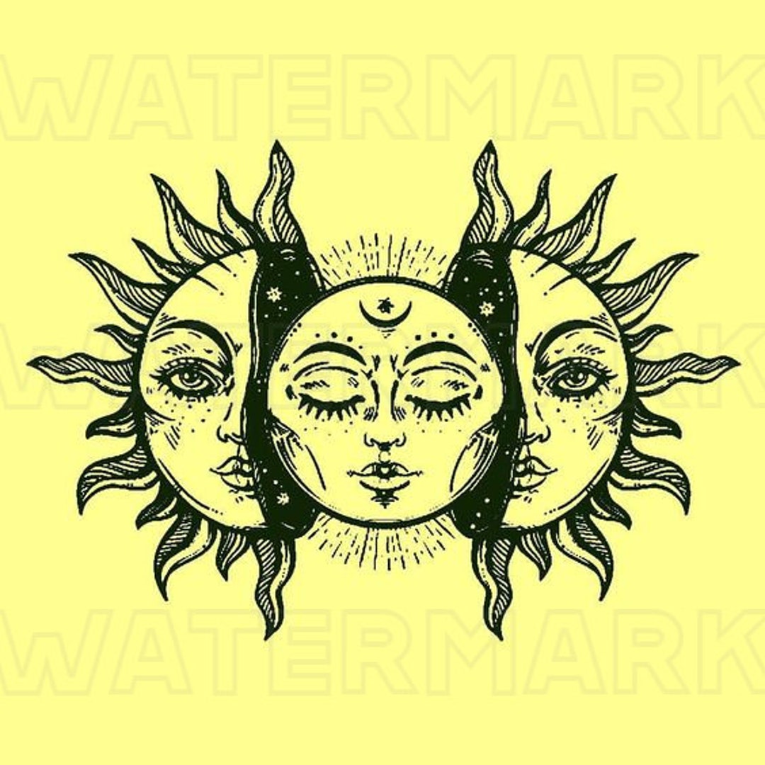 SUN and MOON Graphics Clipart Images Suns Moons Sunshine Celestial ...