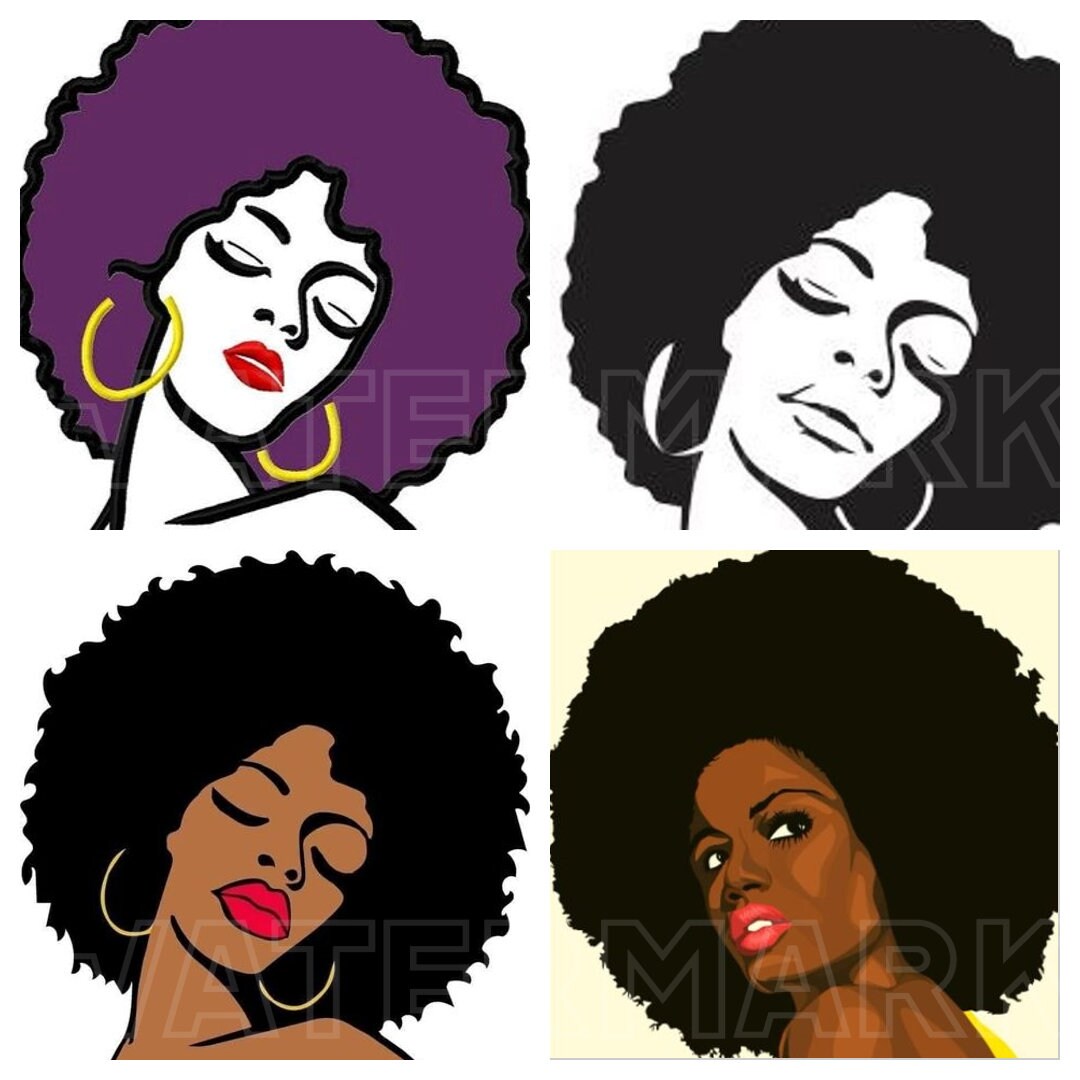 Afro AFRICAN AMERICAN WOMEN Afro Retro Comics Cartoon Black Women ...