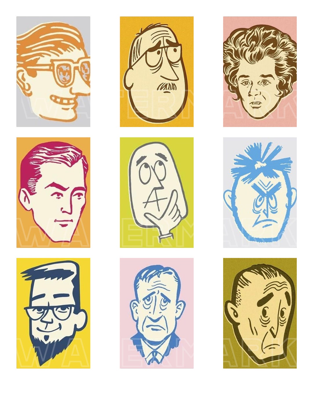 CARTOON PEOPLE MEN Vintage Retro People Clipart Graphics Download ...
