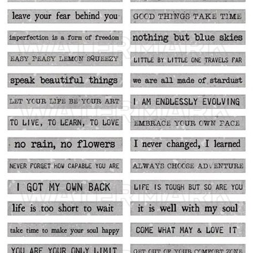 INSPIRATIONAL AFFIRMATIONS QUOTES Courage Words Labels - Etsy