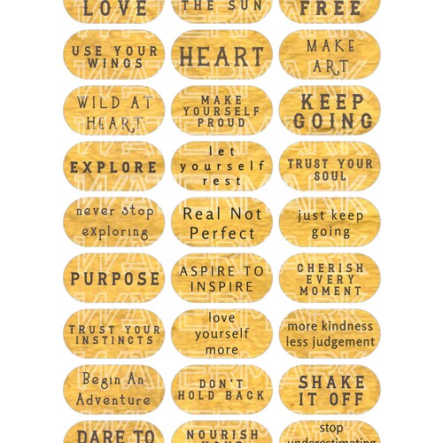 INSPIRATIONAL AFFIRMATIONS QUOTES Courage Words Labels - Etsy