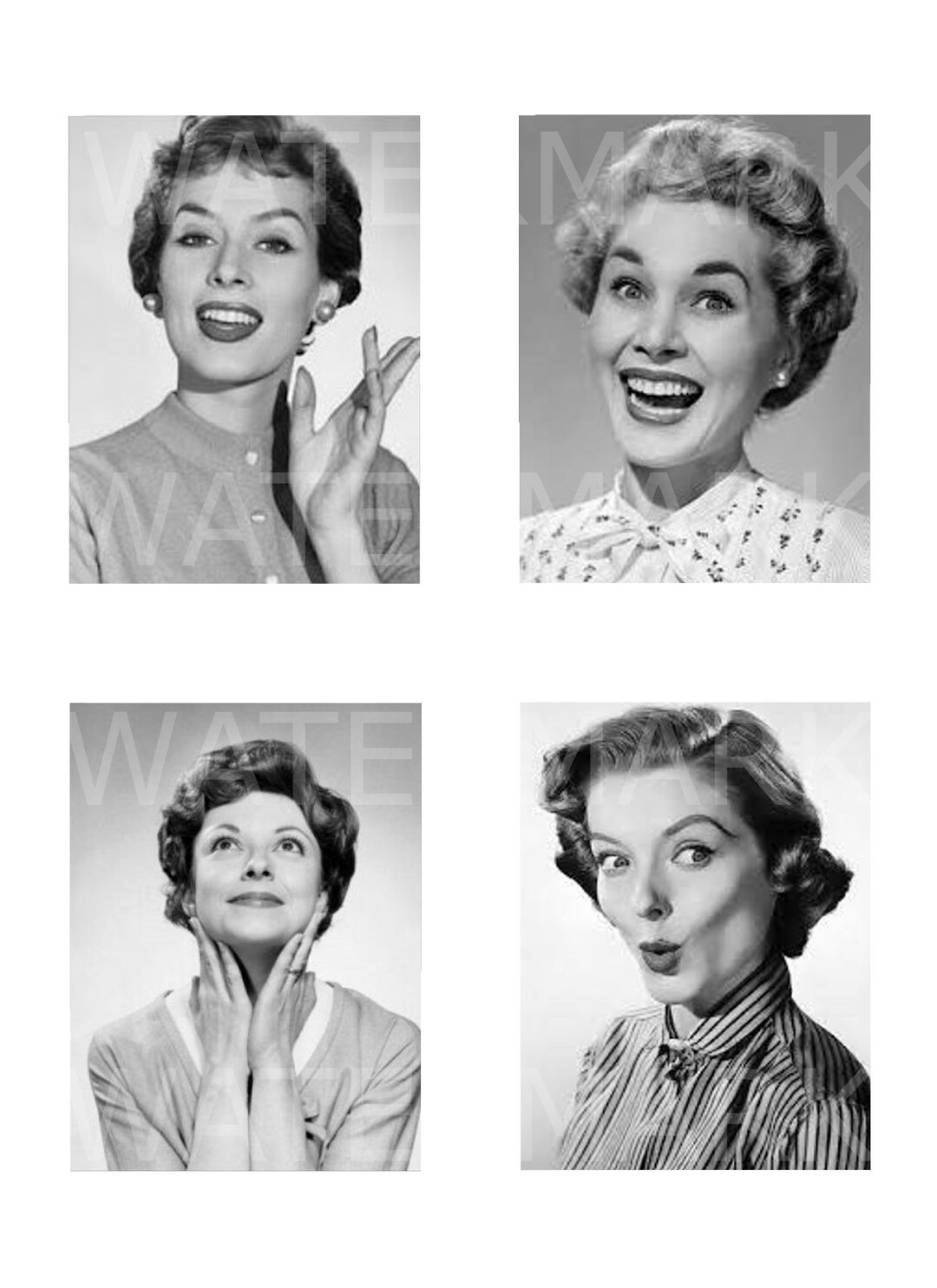 HOUSEWIFE Homemaker Vintage 1940s 1950s Women Fashion Digital Graphics ...