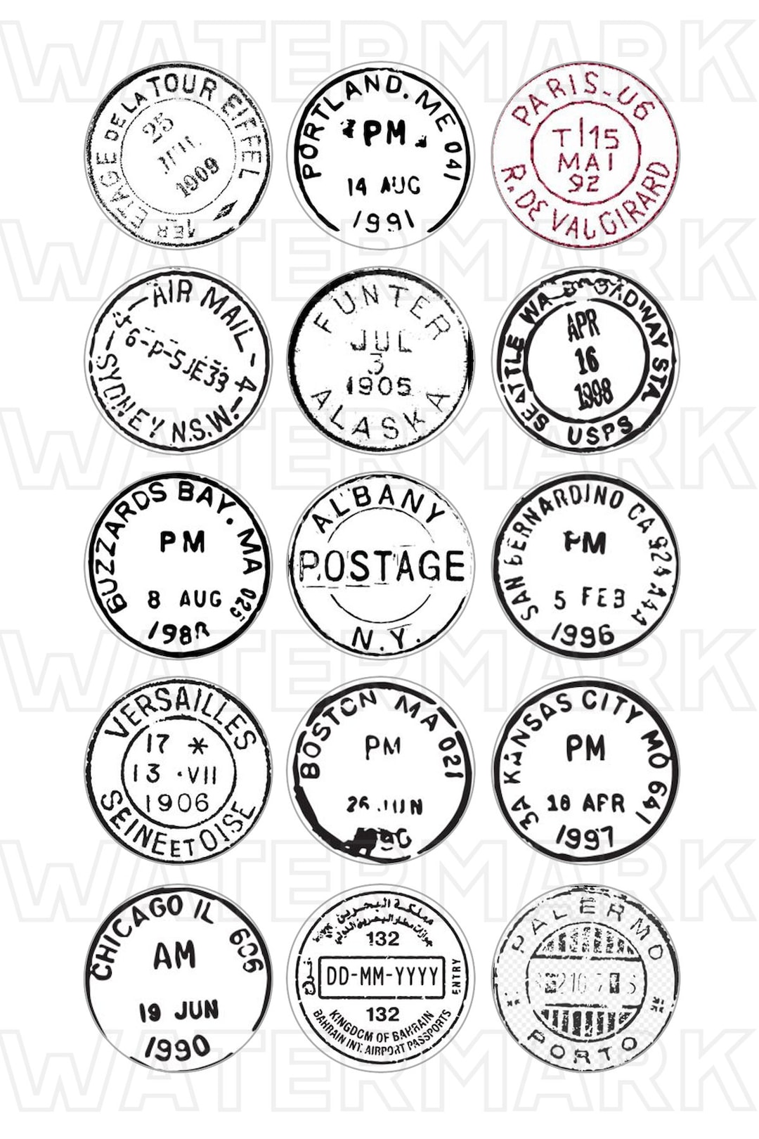 POSTAGE Postal Passport STAMPS TRAVEL Digital - Etsy