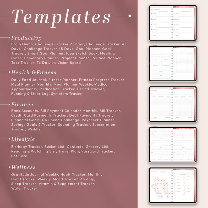 2026 Digital Planner | Monday Start, Hyperlinked (PDF) - Etsy UK