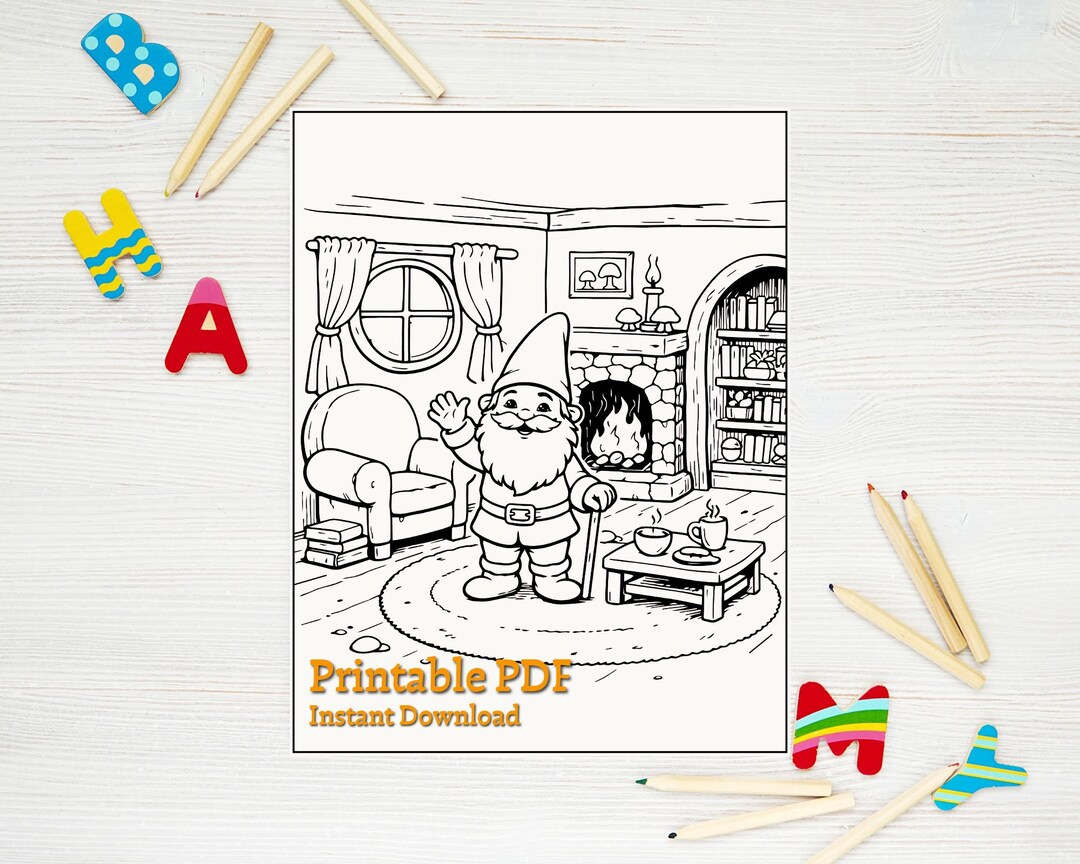 Easy Gnome Coloring Pages for Kids, 10 Cute Woodland Activity Sheets ...